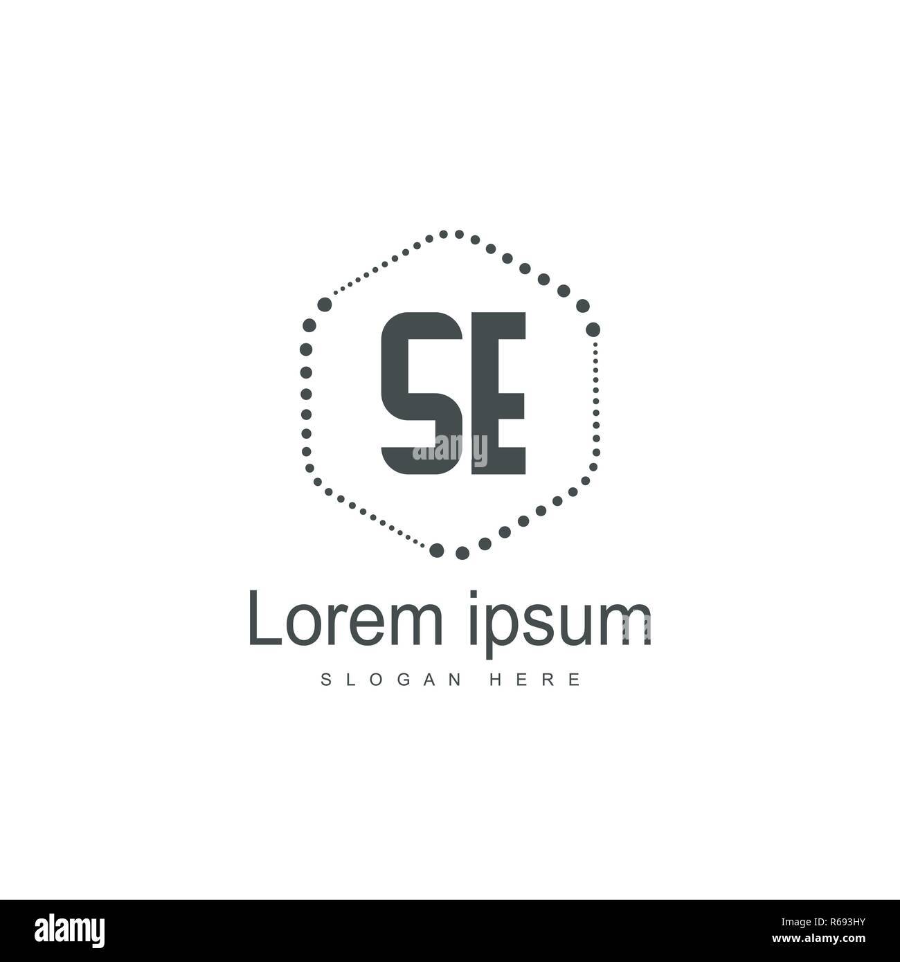 SE Letter logo design. Initial SE Logo template design Stock Vector ...