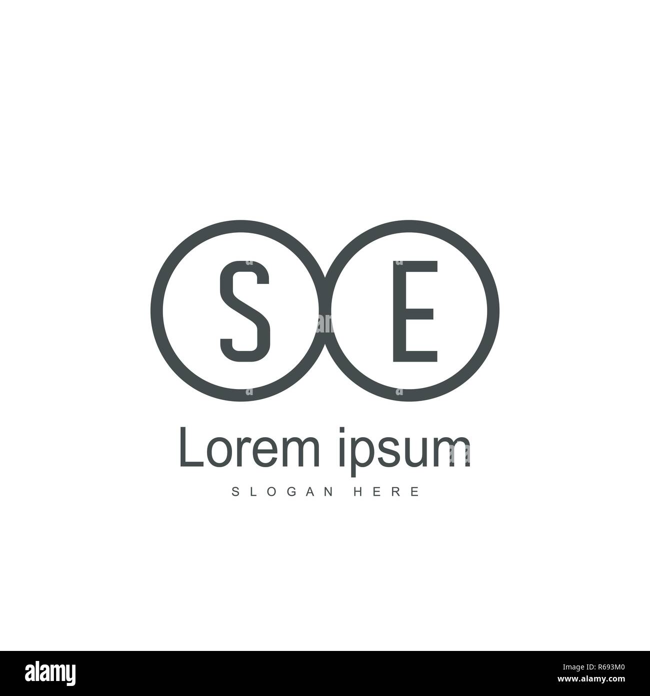 SE Letter logo design. Initial SE Logo template design Stock Vector ...