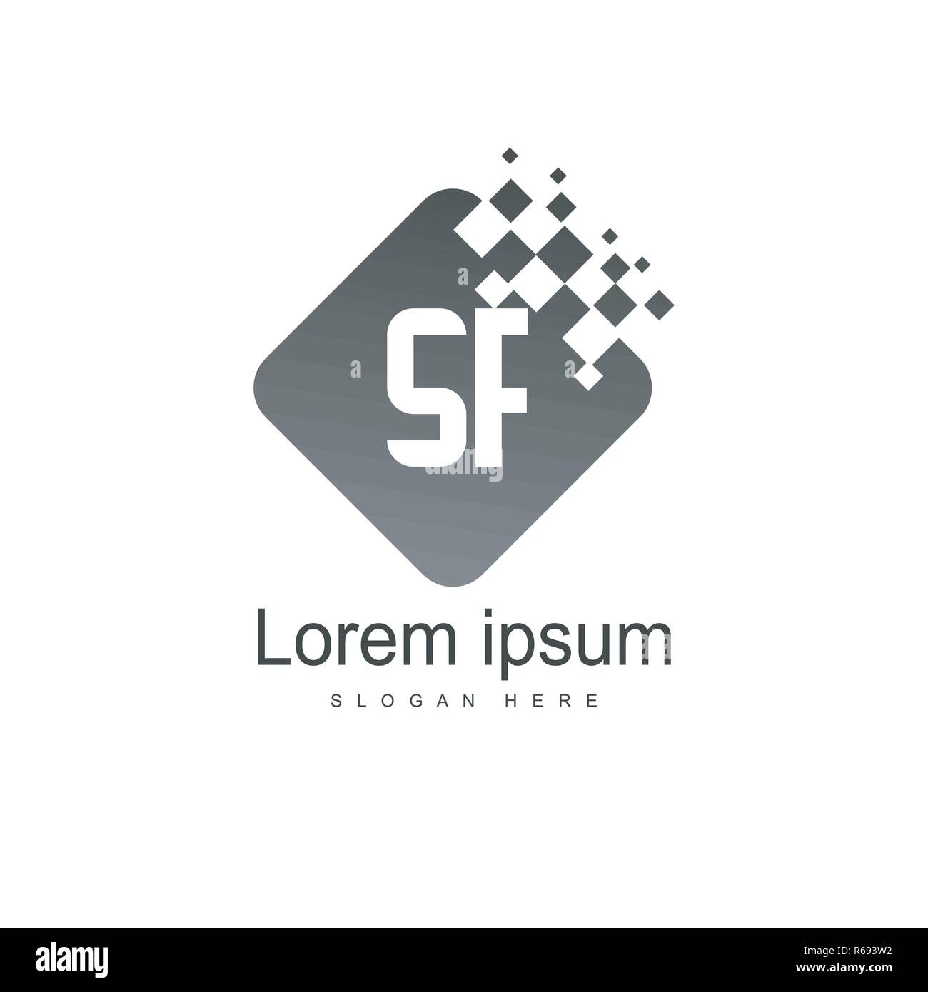 SF Logo template design. Initial letter logo design Stock Vector Image ...