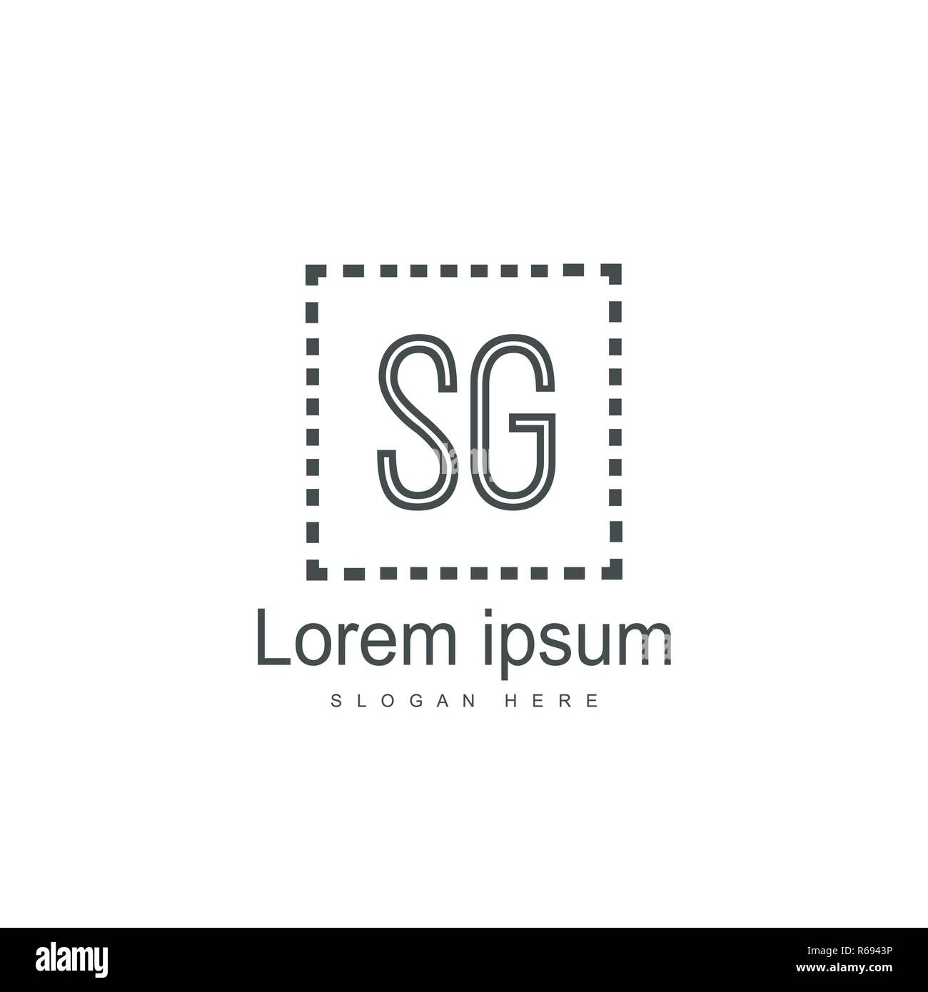 Initial letter SG Logo template design. minimal letter logo Stock ...