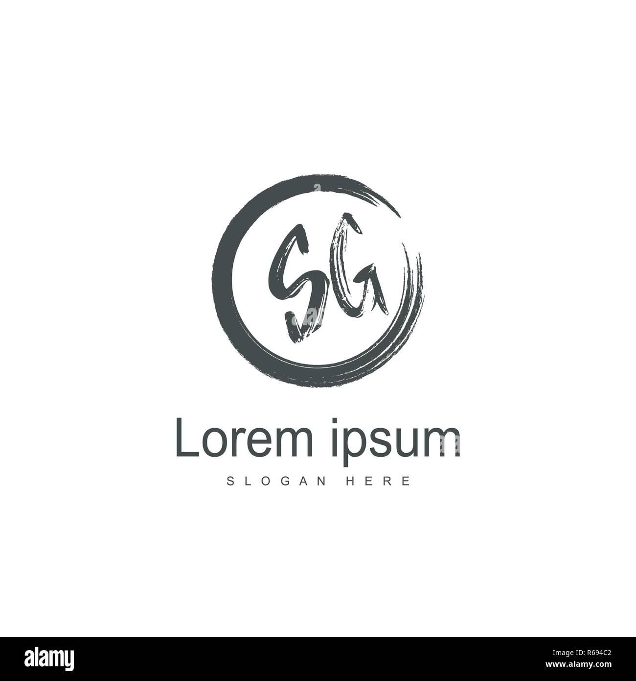 Initial letter SG Logo template design. minimal letter logo Stock ...