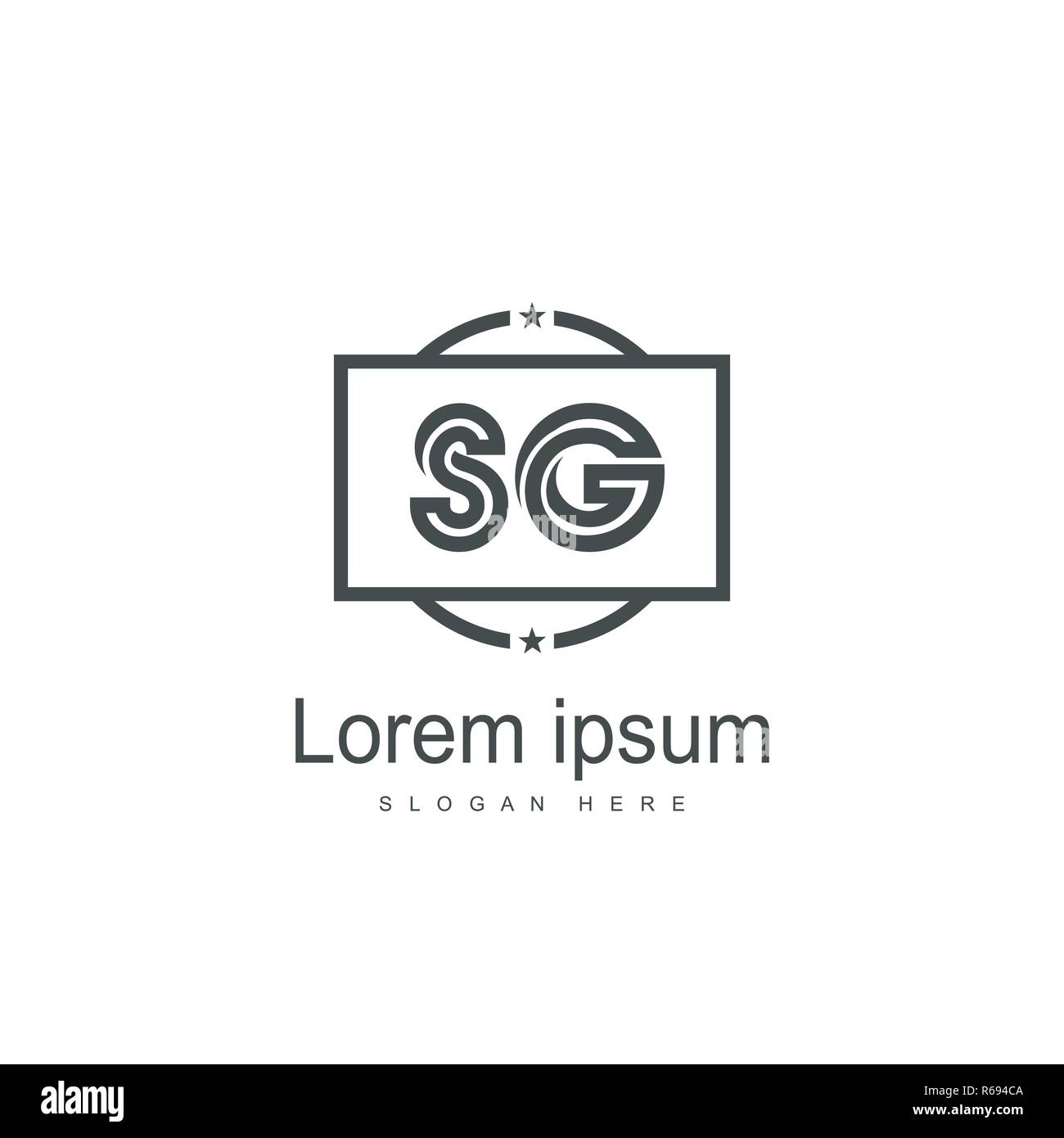 Initial letter SG Logo template design. minimal letter logo Stock ...