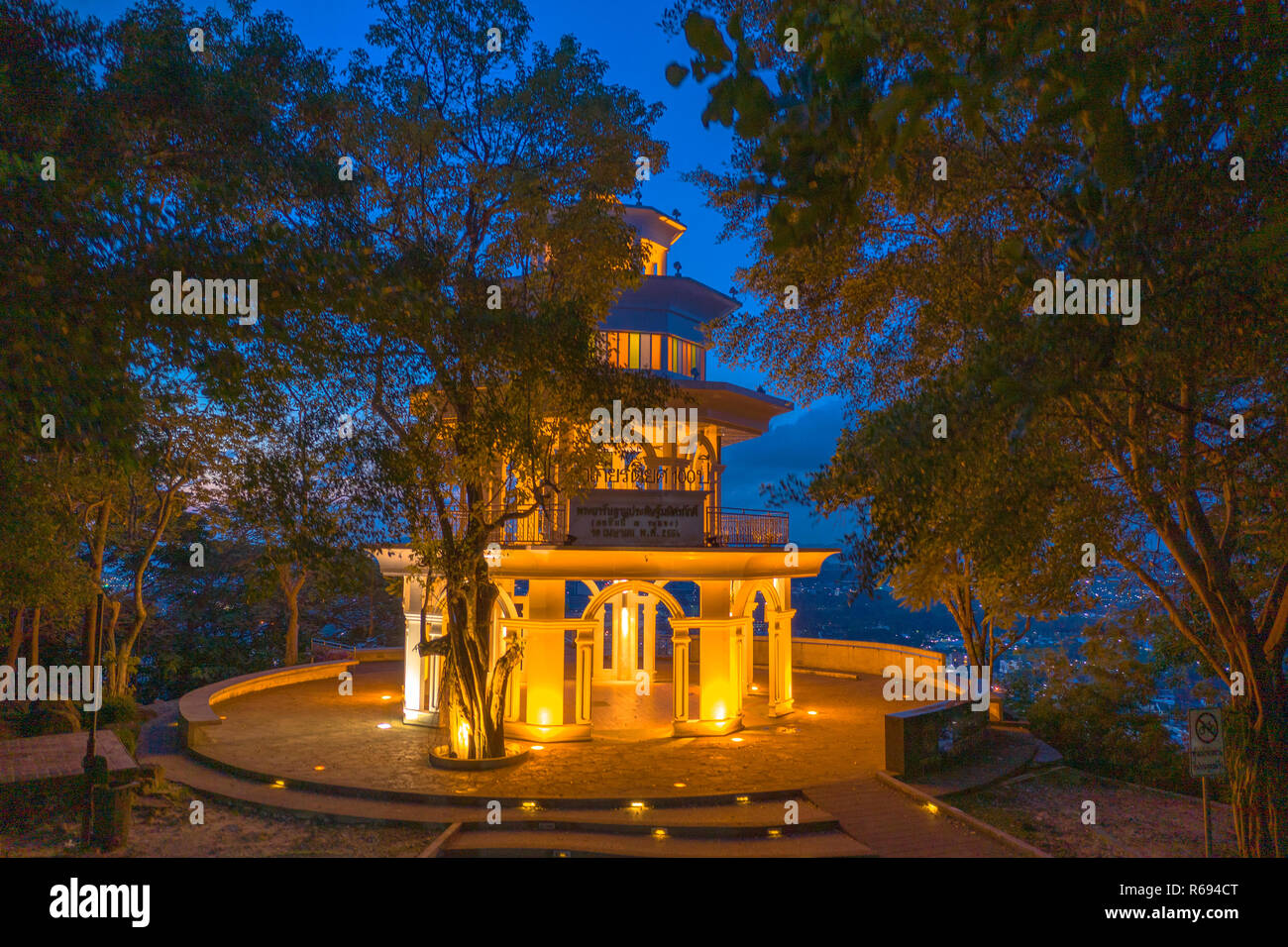 aerial view Khao Rang viewpoint landmark of Phuket city locate on the ...