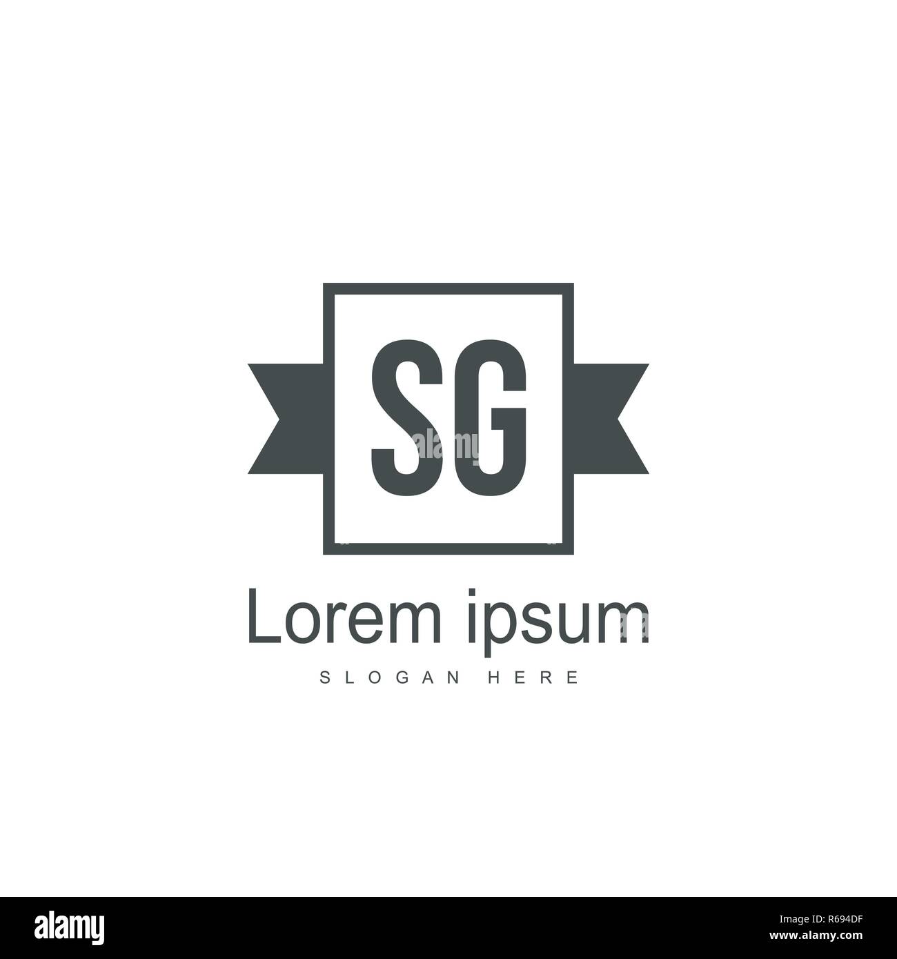 Initial letter SG Logo template design. minimal letter logo Stock ...
