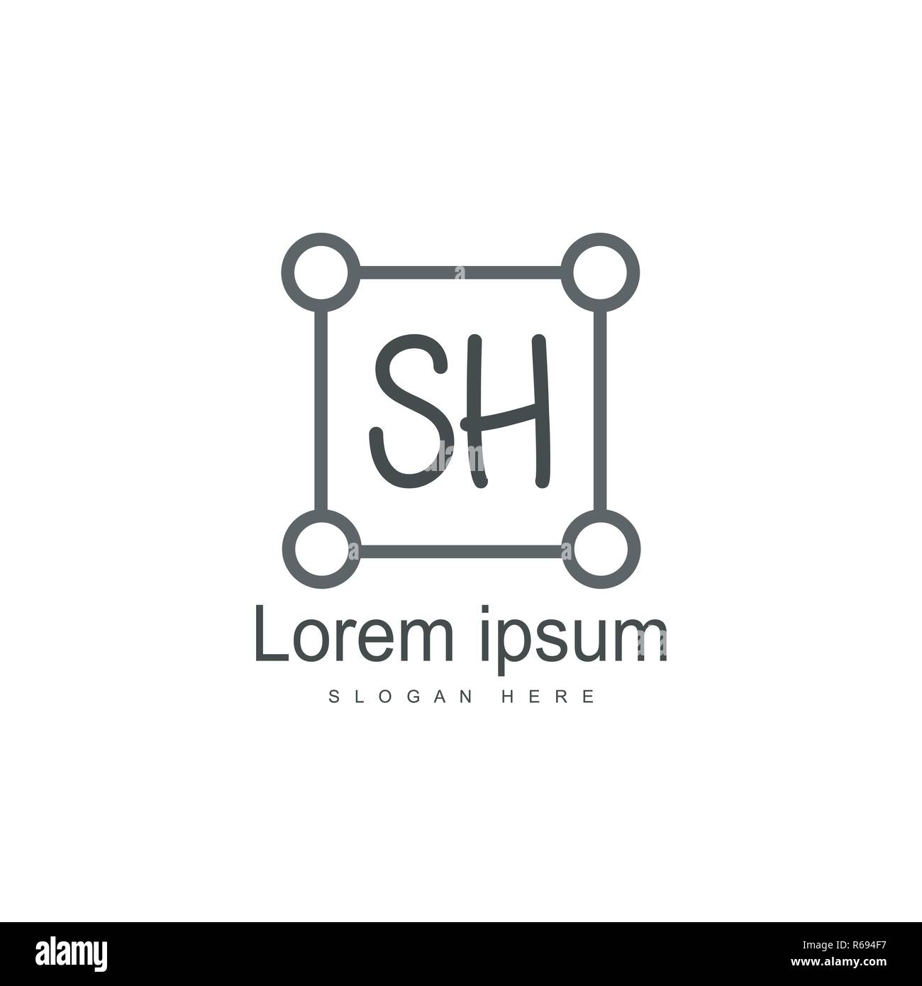 Initial letter SH Logo template design. minimal letter logo Stock ...