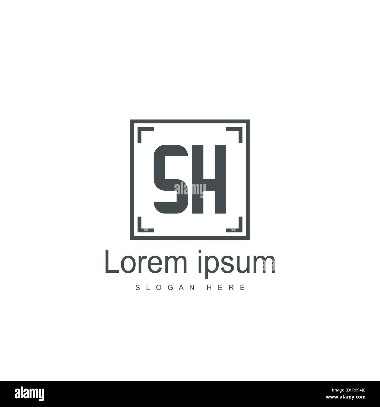 Initial letter SH Logo template design. minimal letter logo Stock ...
