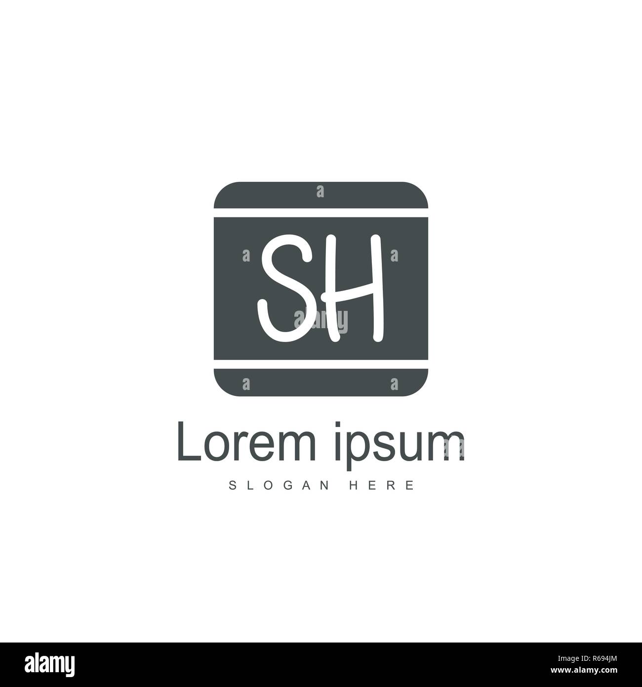 Initial letter SH Logo template design. minimal letter logo Stock ...