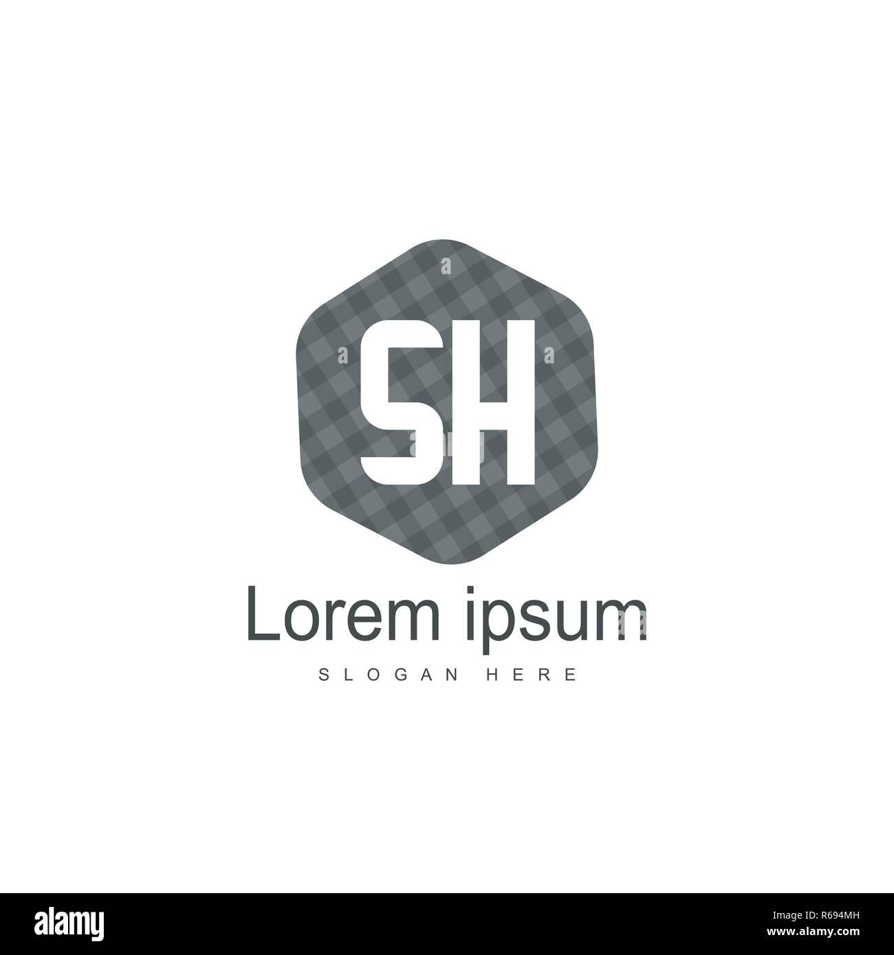 Initial letter SH Logo template design. minimal letter logo Stock ...