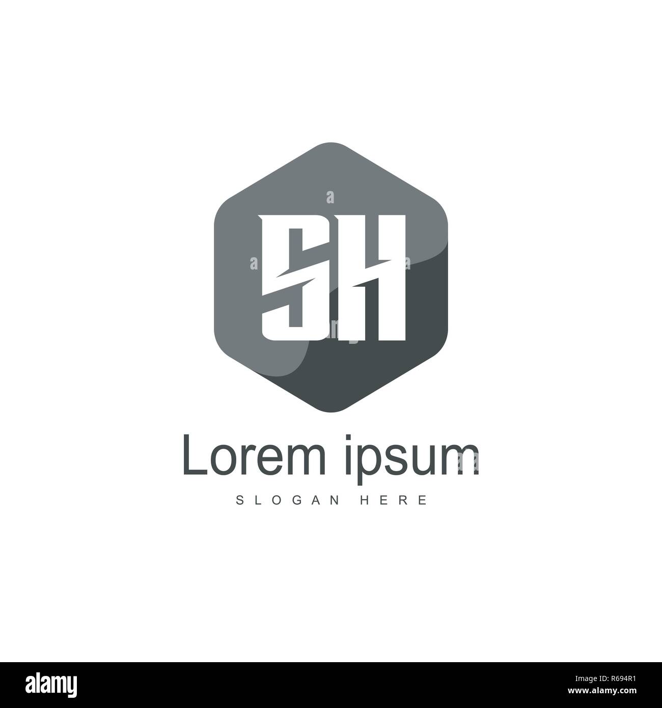 Initial letter SH Logo template design. minimal letter logo Stock ...