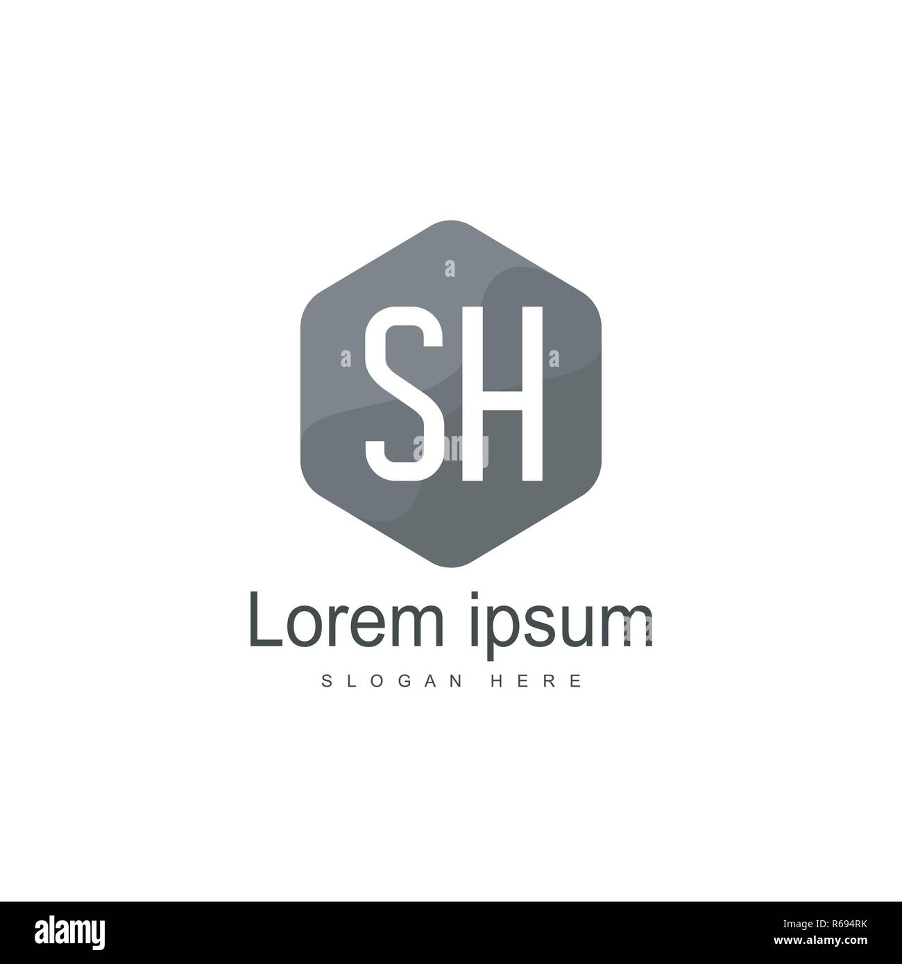 Initial letter SH Logo template design. minimal letter logo Stock ...