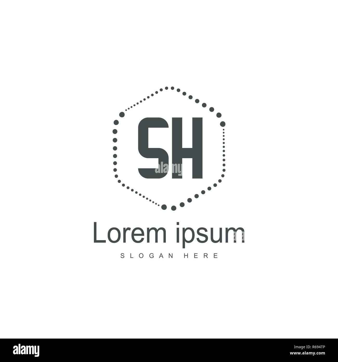 Initial letter SH Logo template design. minimal letter logo Stock ...