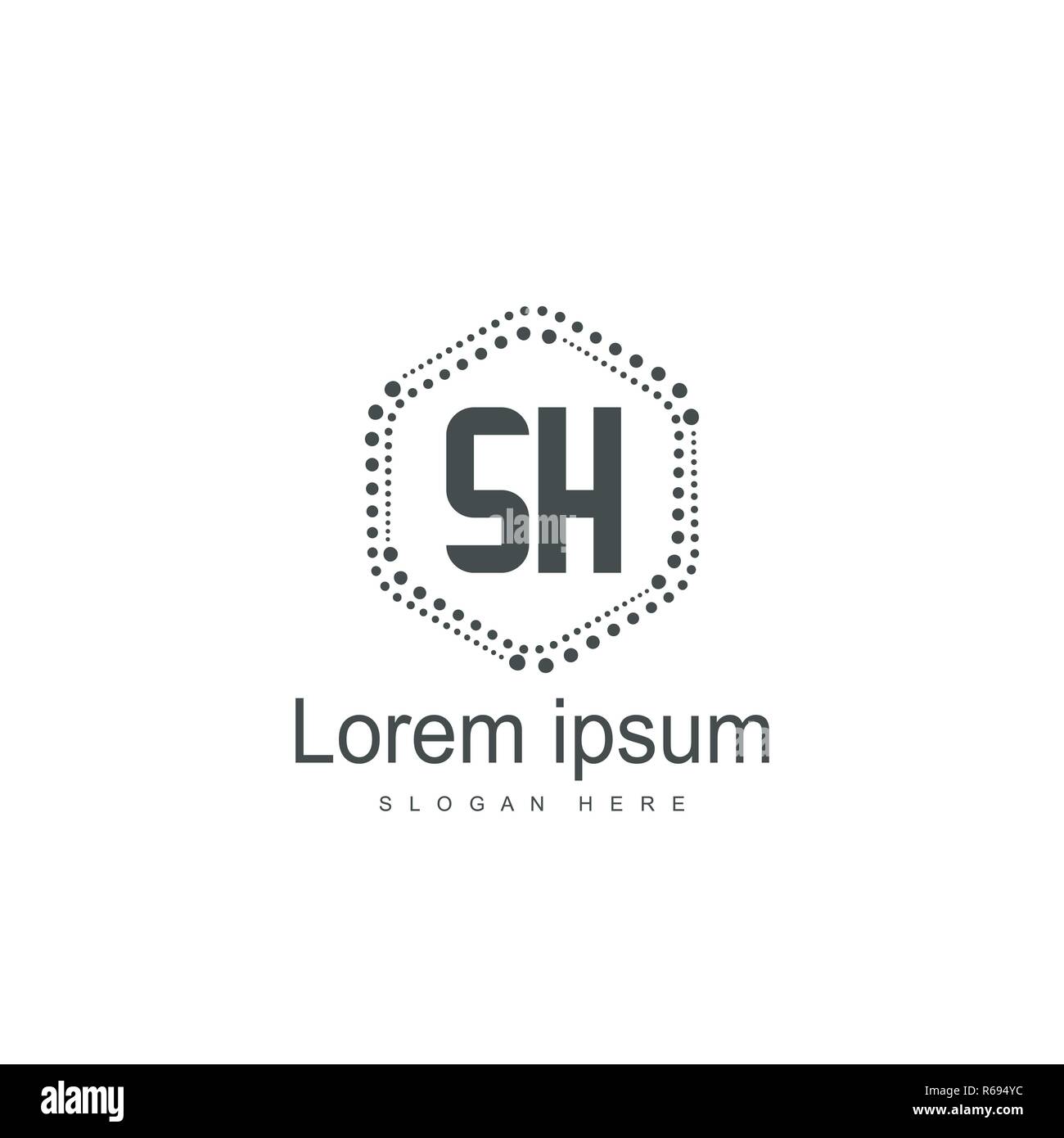 Initial letter SH Logo template design. minimal letter logo Stock ...