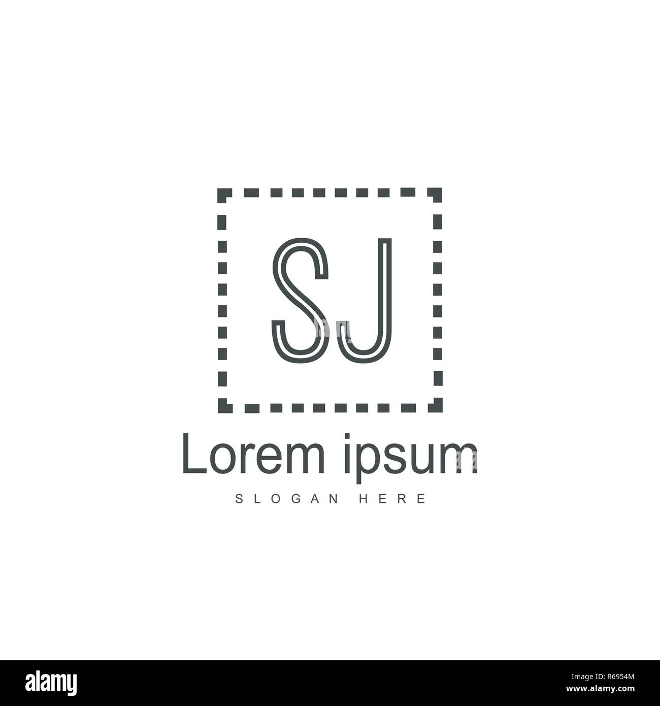 Initial letter SJ Logo template design. minimal letter logo design ...