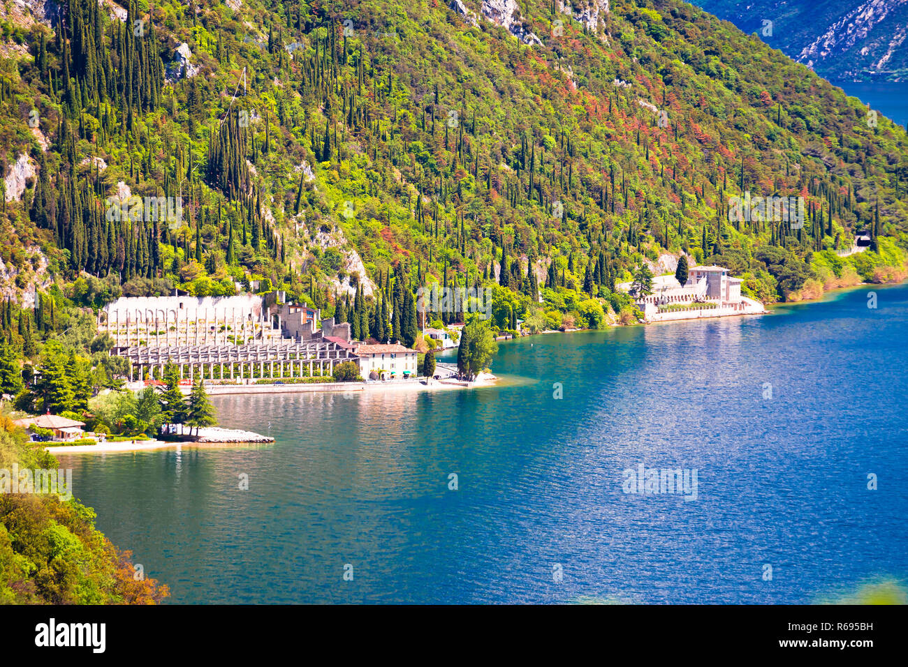 Lemon plantations and Garda lake coast near Limone Stock Photo - Alamy