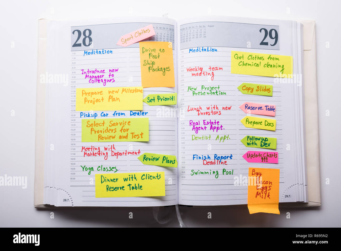 Overhead diary sticky notes hi-res stock photography and images - Alamy