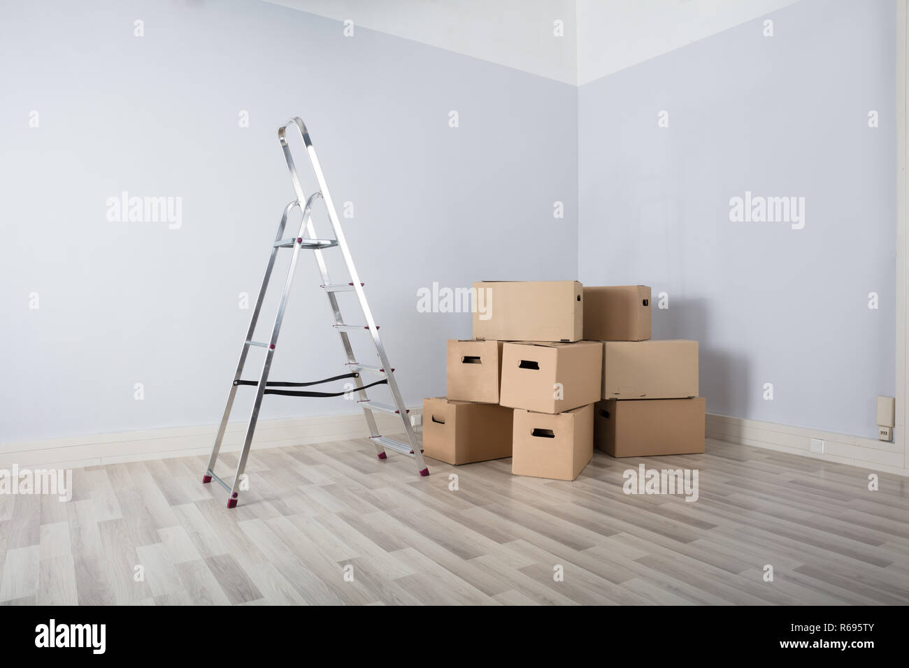 Boxes In New House Stock Photo - Alamy