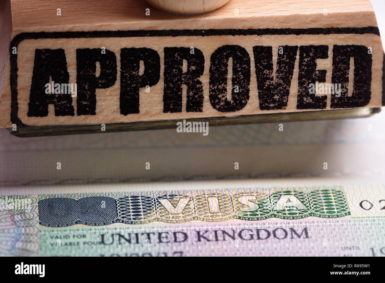 Approved Stamp And UK Visa Stock Photo - Alamy