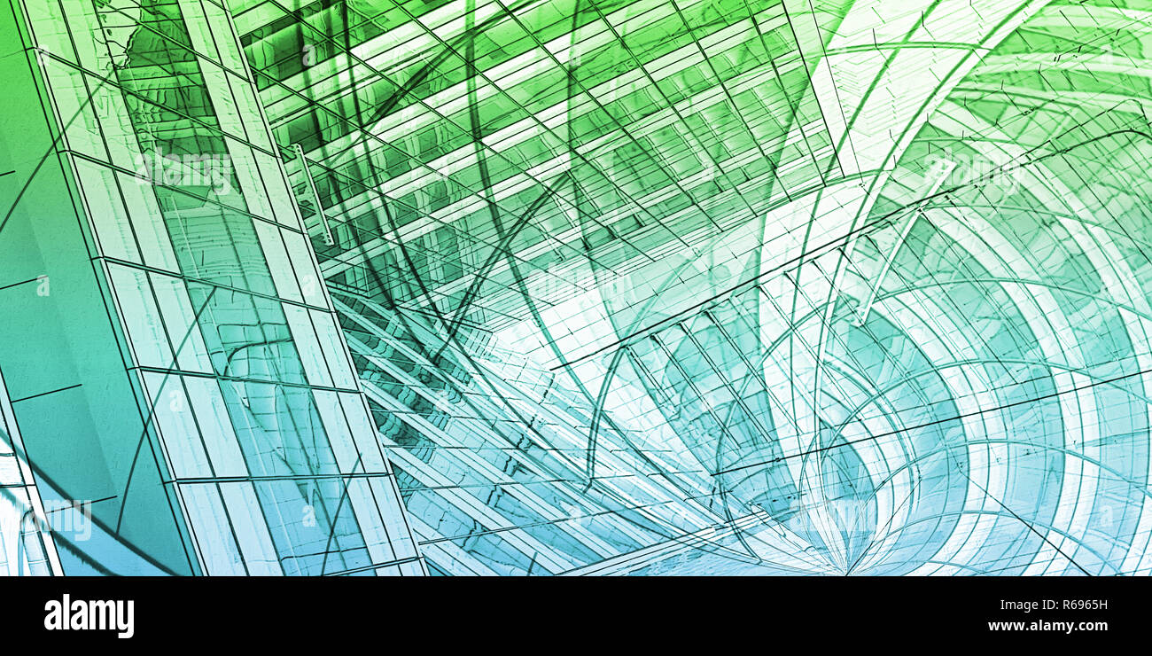 Skyscraper blueprint wireframe hi-res stock photography and images - Alamy