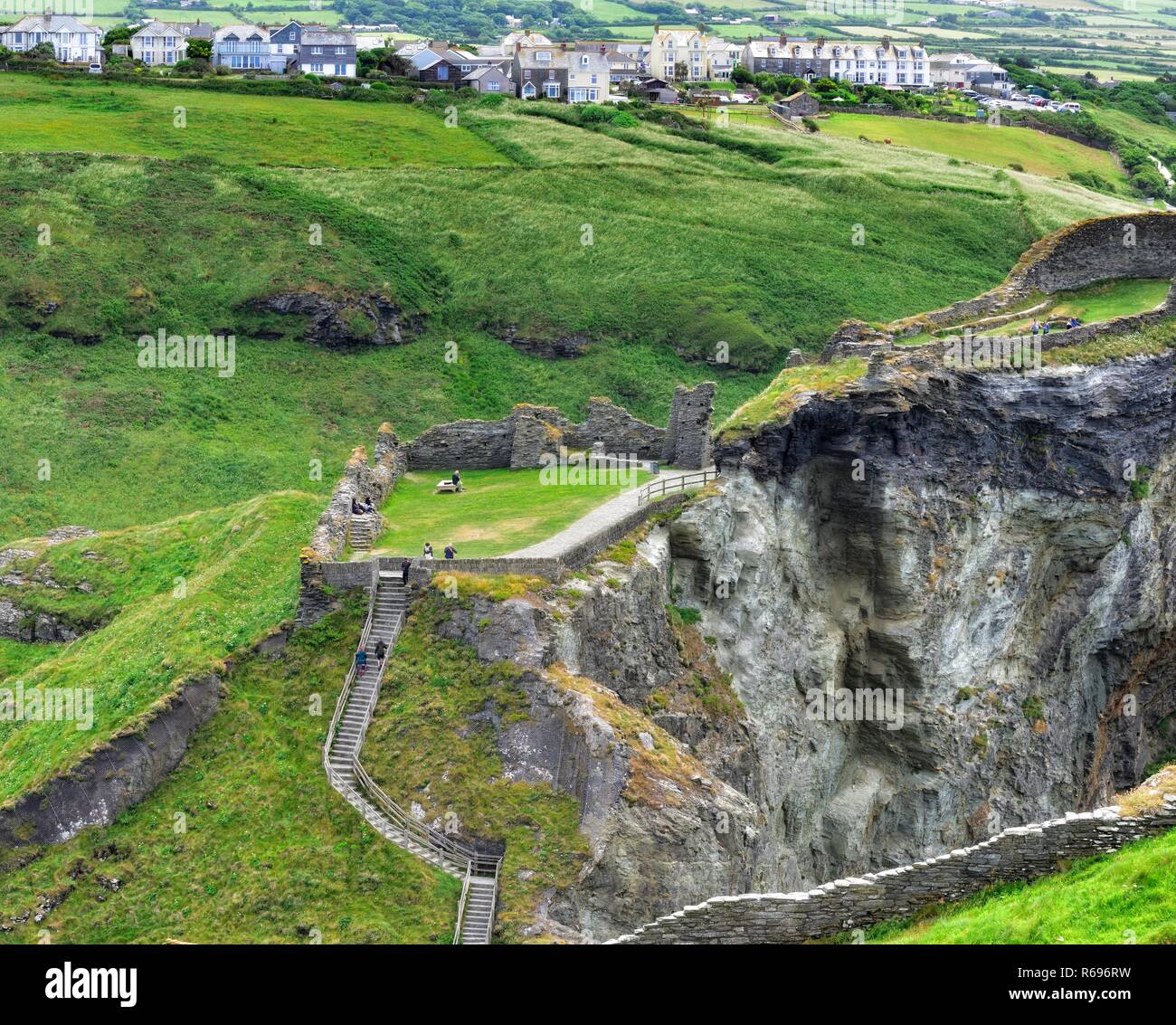 Tintagel Castle ruins,Cornwall,England,UK Stock Photo - Alamy