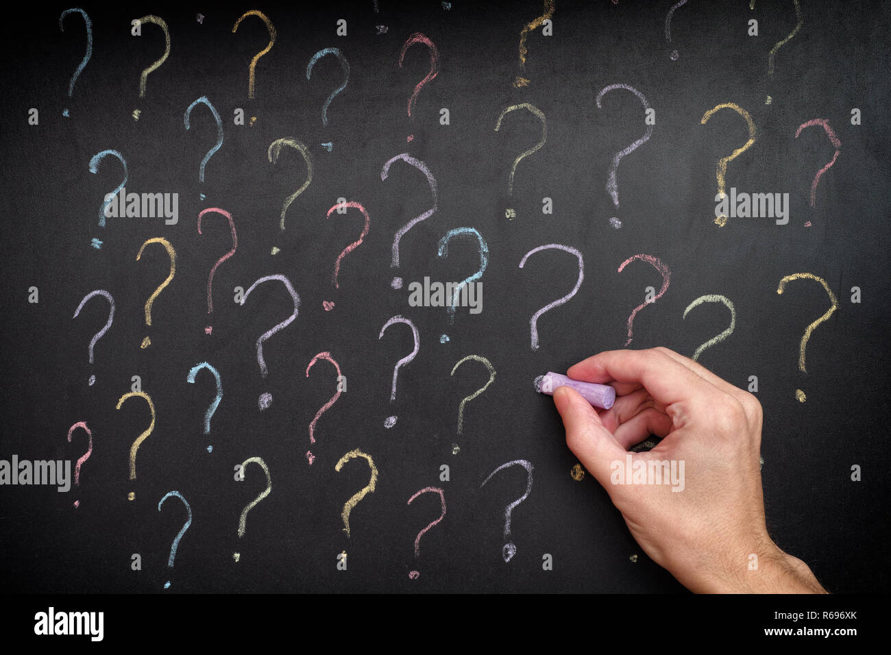 Question mark blackboard drawing hi-res stock photography and images ...