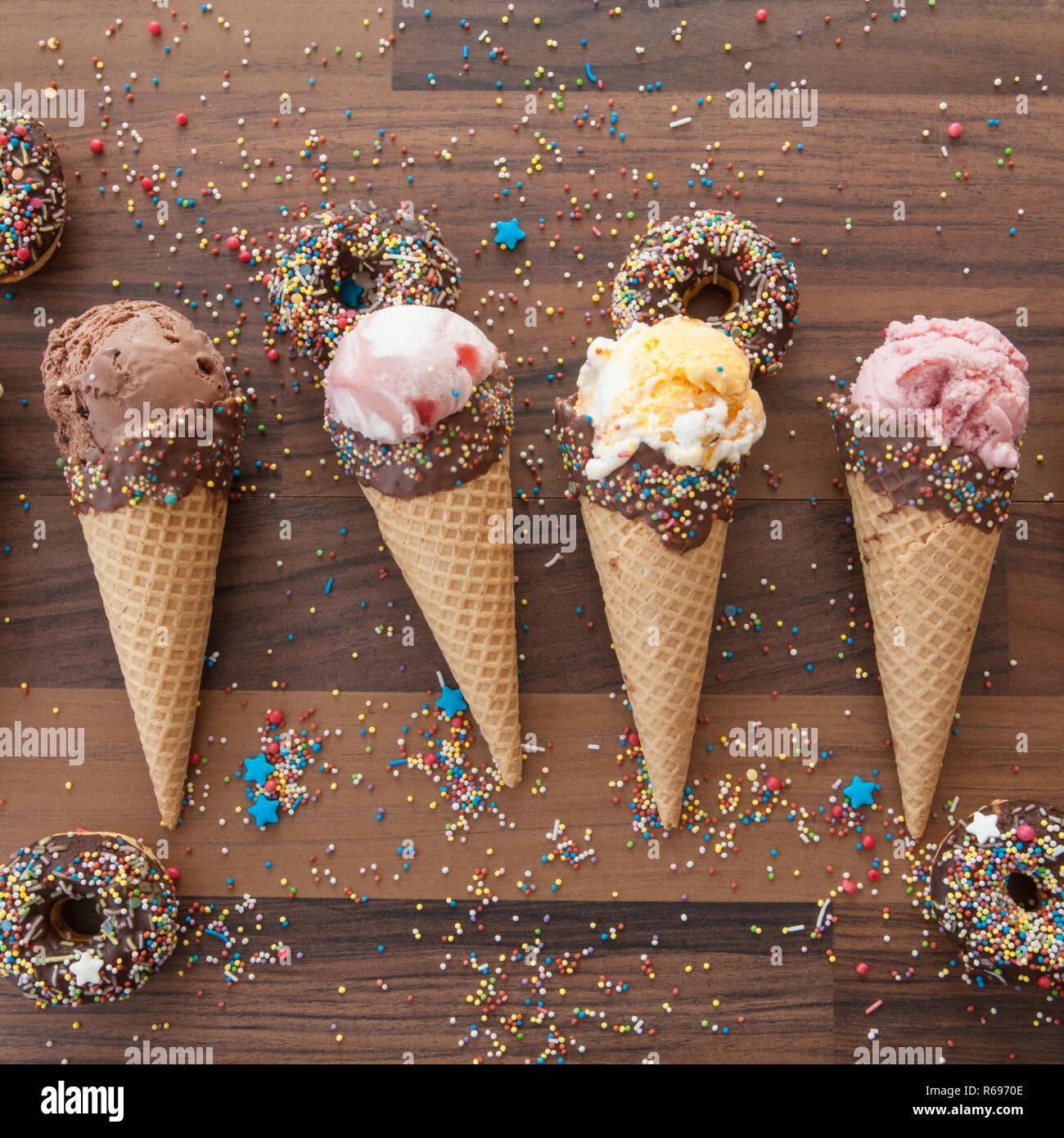 Ice Cream Cones Stock Photo - Alamy