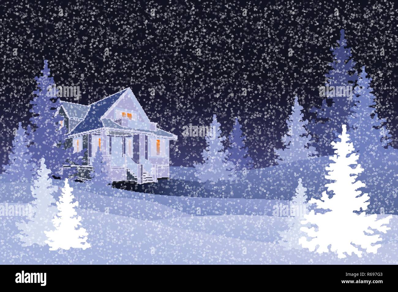 Winter celebration in forest Stock Vector Images - Alamy