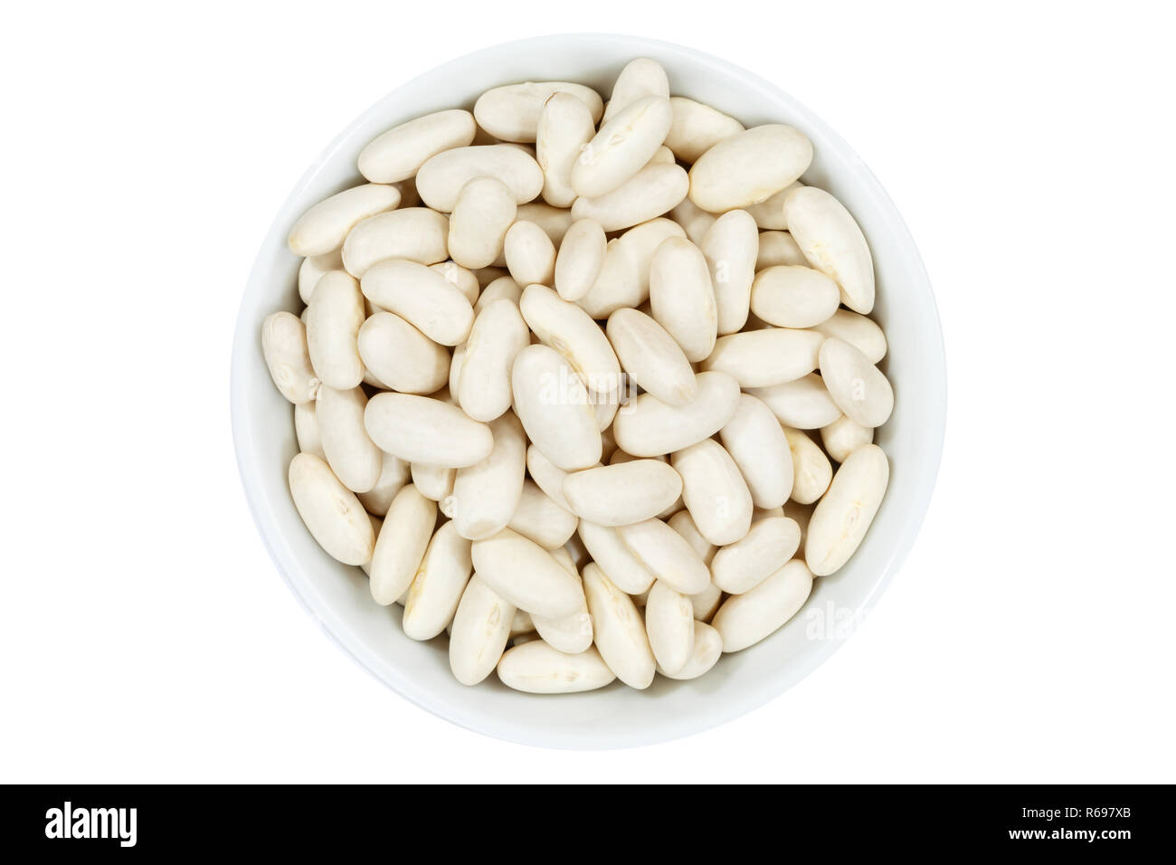 raw white beans isolated from above isolated cut out Stock Photo - Alamy