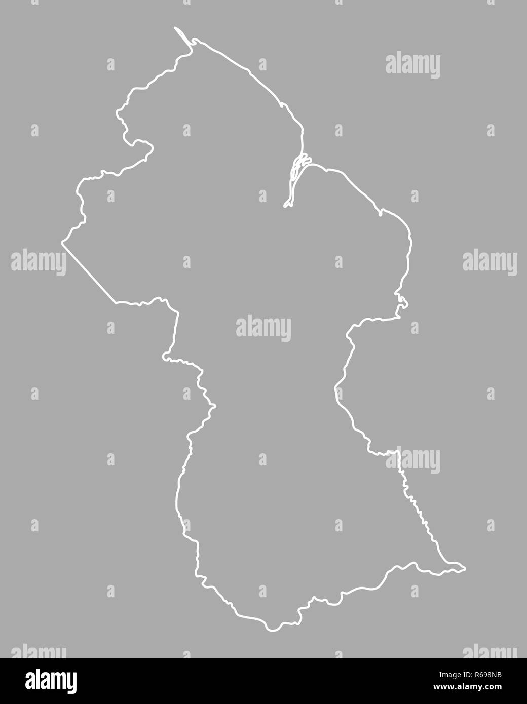 Map Guyana Black and White Stock Photos & Images - Alamy