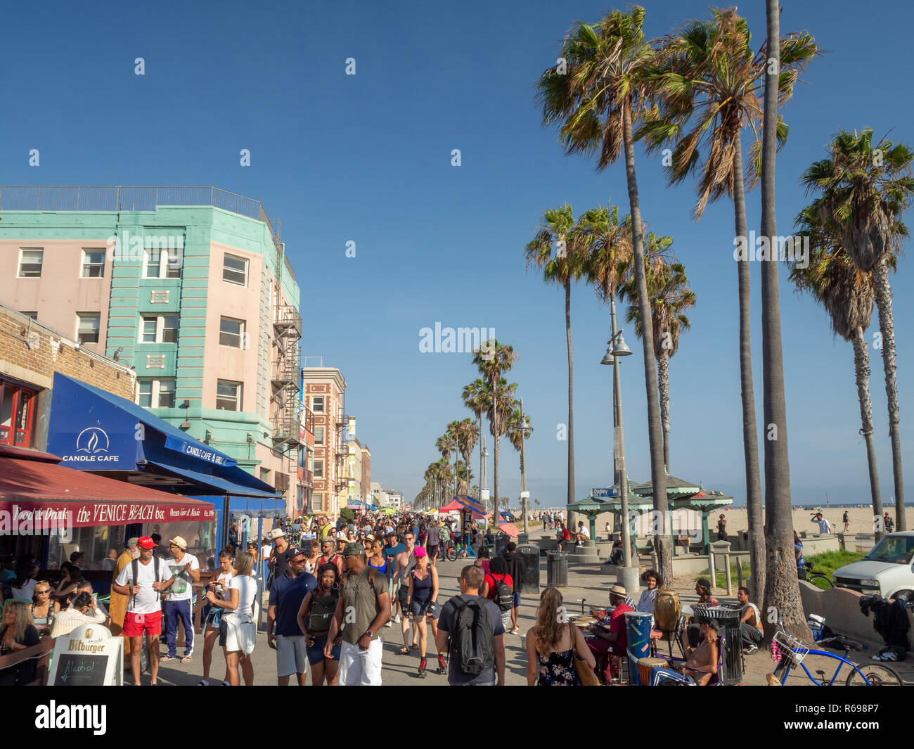 Venice Beach promenade, ocean walk, Los Angels, California, USA Stock ...