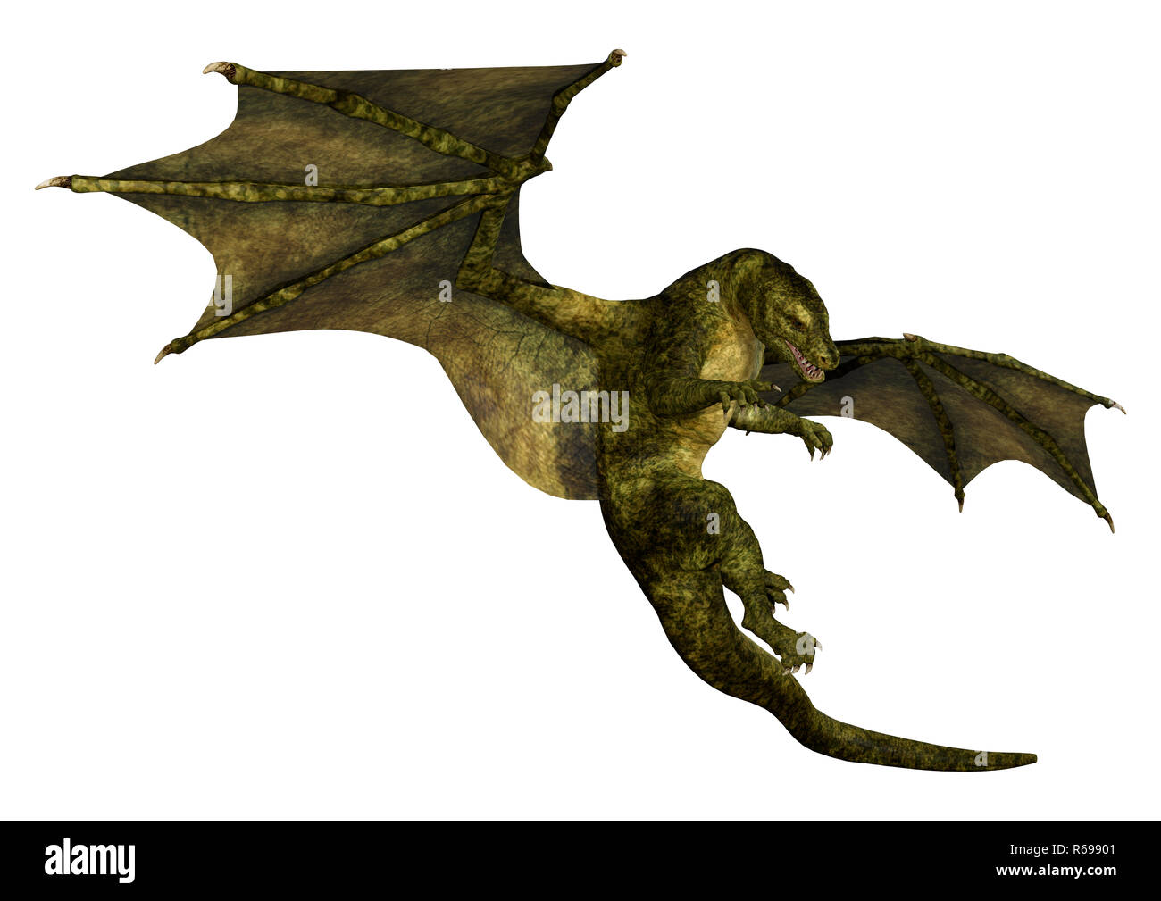 3D Rendering Fantasy Dragon on White Stock Photo - Alamy