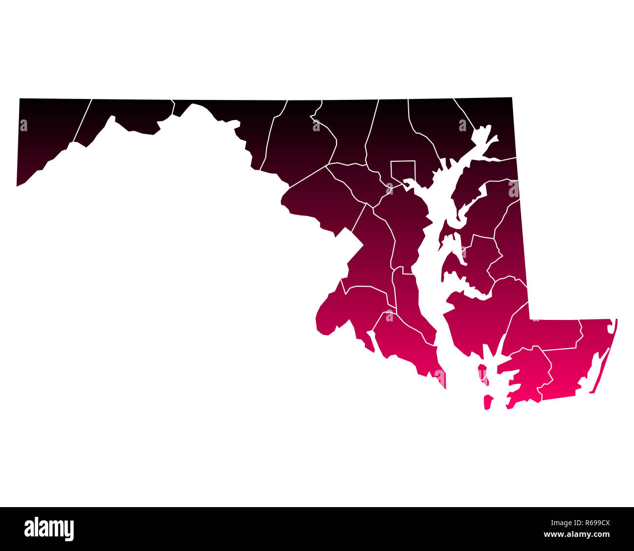 map of maryland Stock Photo - Alamy