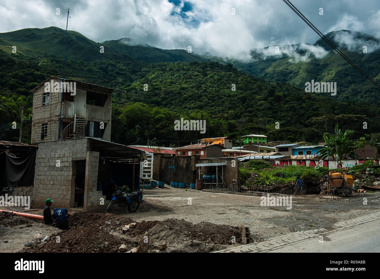 Small village of Santa maria in Peru Stock Photo - Alamy