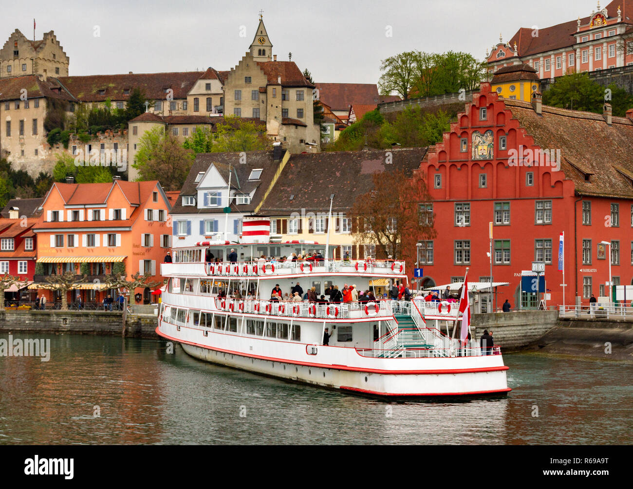 Excursion Steamer At The Jetty In Meersburg On Lake Constance Stock ...