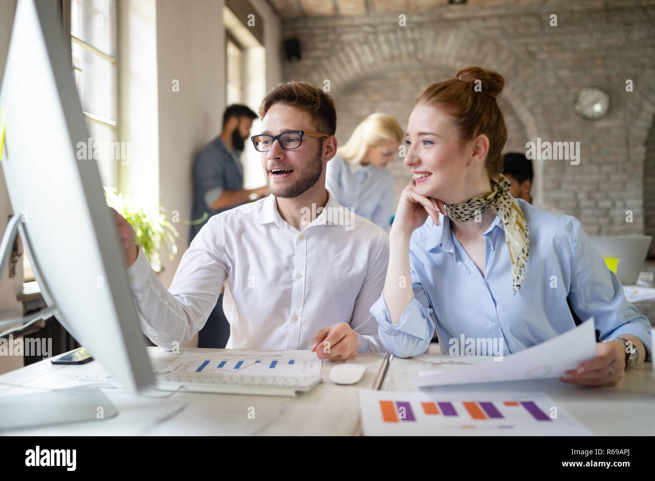 Successful business group of people at work in office Stock Photo - Alamy