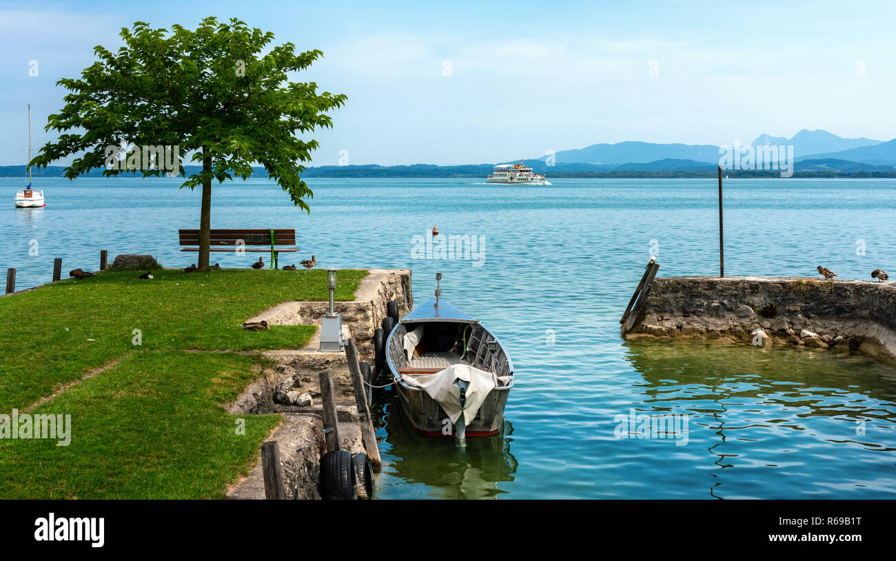 Narrow Access To The Chiemsee Stock Photo - Alamy