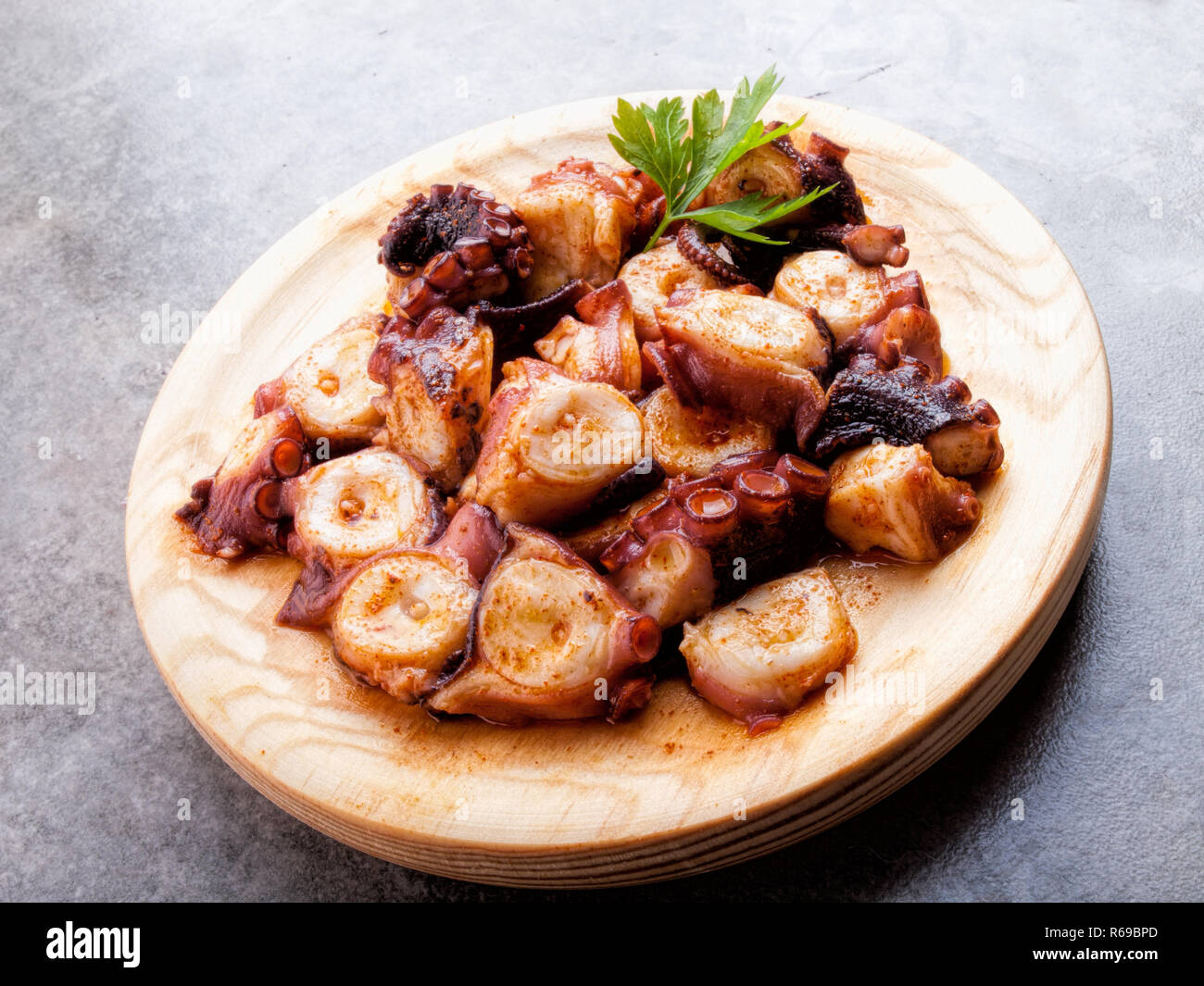 Cooked Tentacle Of An Octopus, Pulpo A La Gallega Stock Photo - Alamy