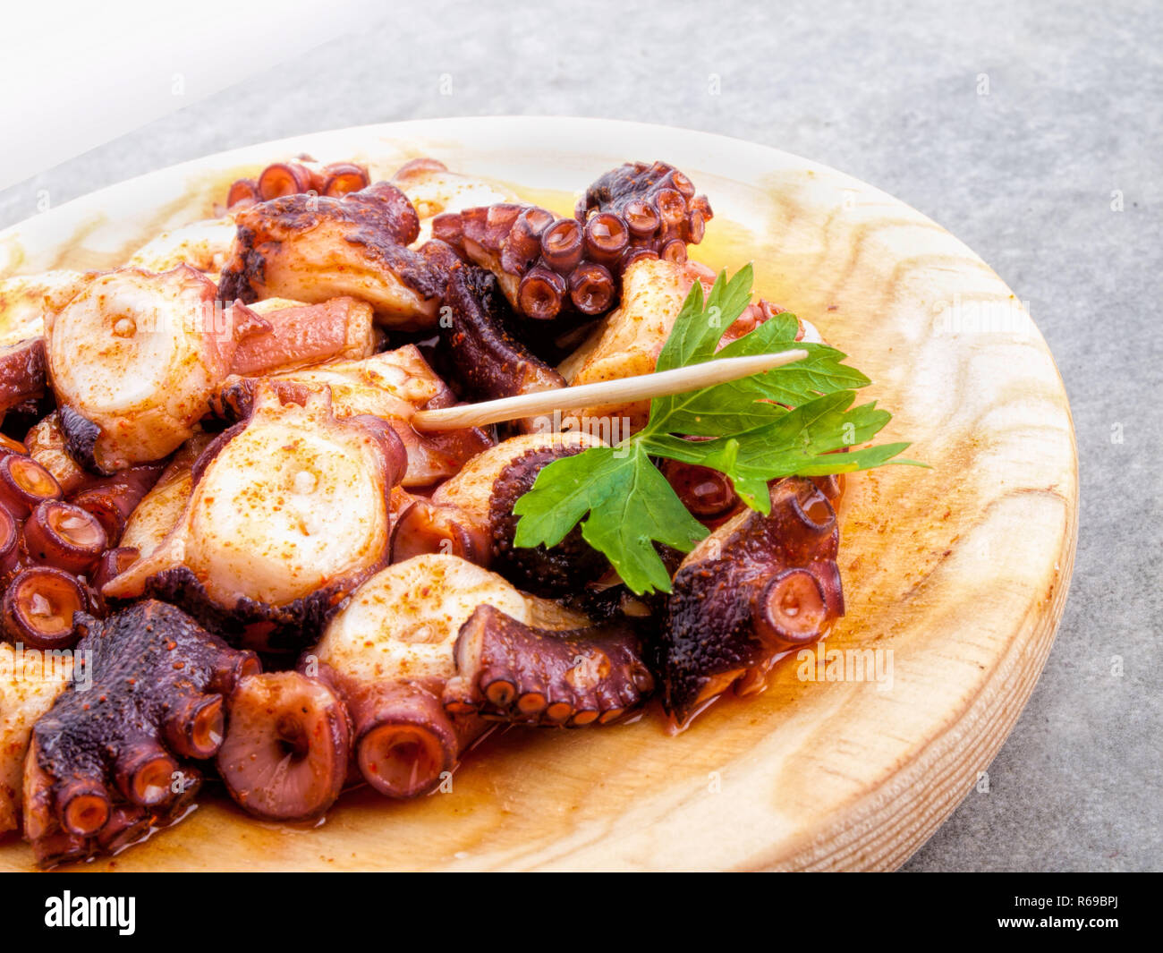 Cooked Tentacle Of An Octopus, Pulpo A La Gallega Stock Photo - Alamy