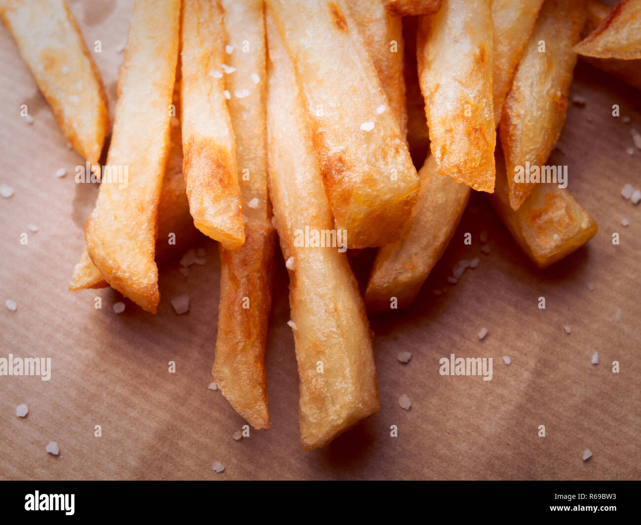 Closeup Of A French Fries With Salt Stock Photo - Alamy