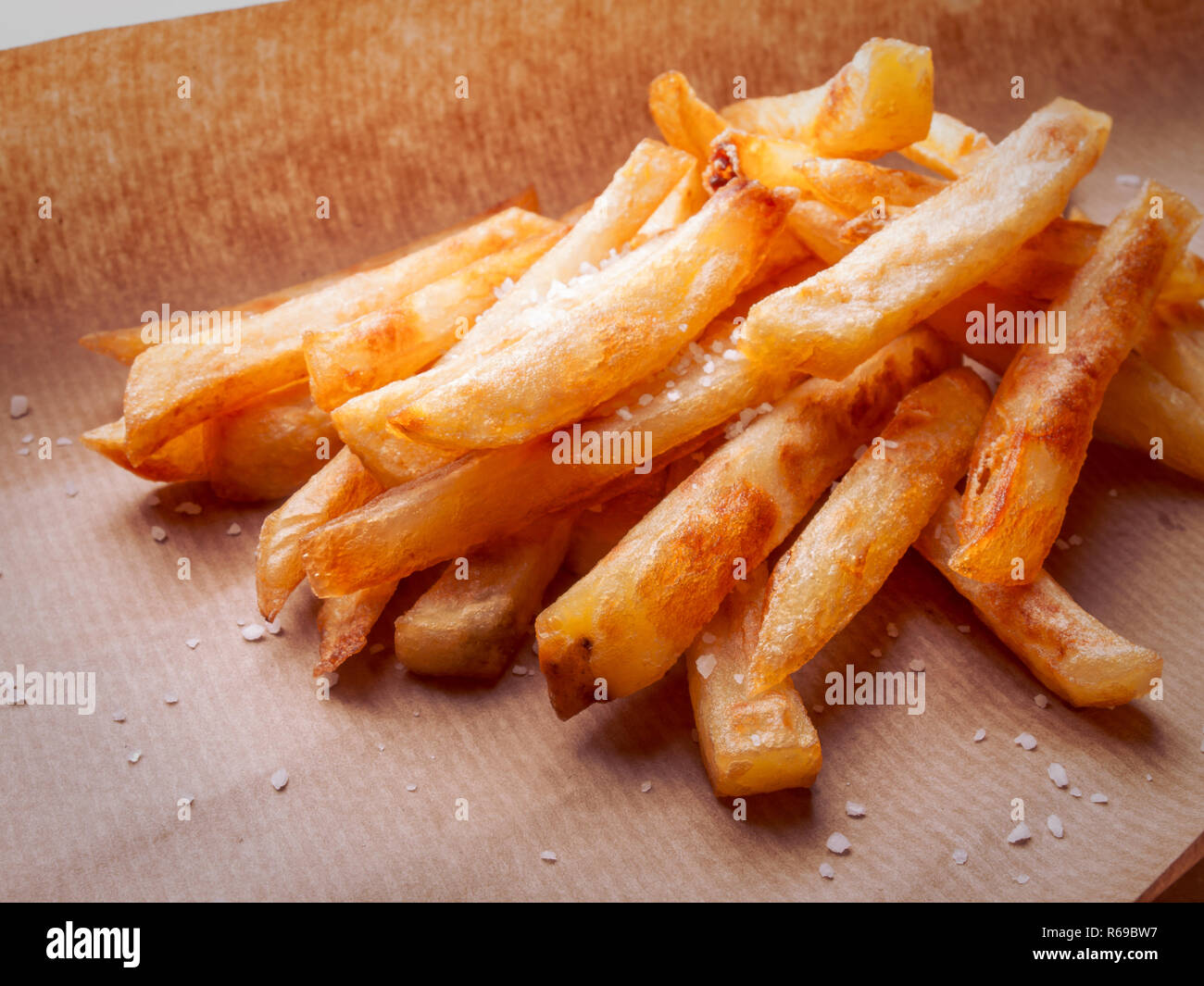 Closeup Of A French Fries With Salt Stock Photo - Alamy