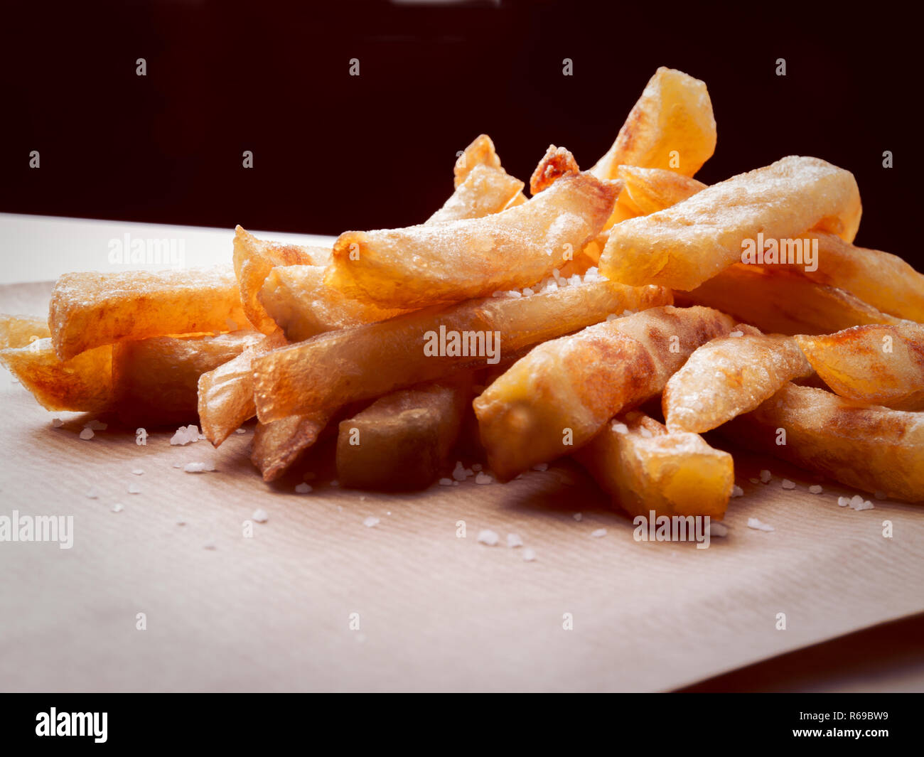 Closeup Of A French Fries With Salt Stock Photo - Alamy