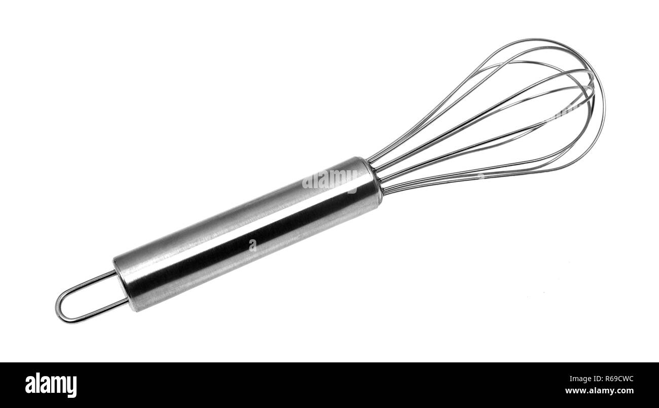 A kitchen whisk isolated on a white background Stock Photo - Alamy