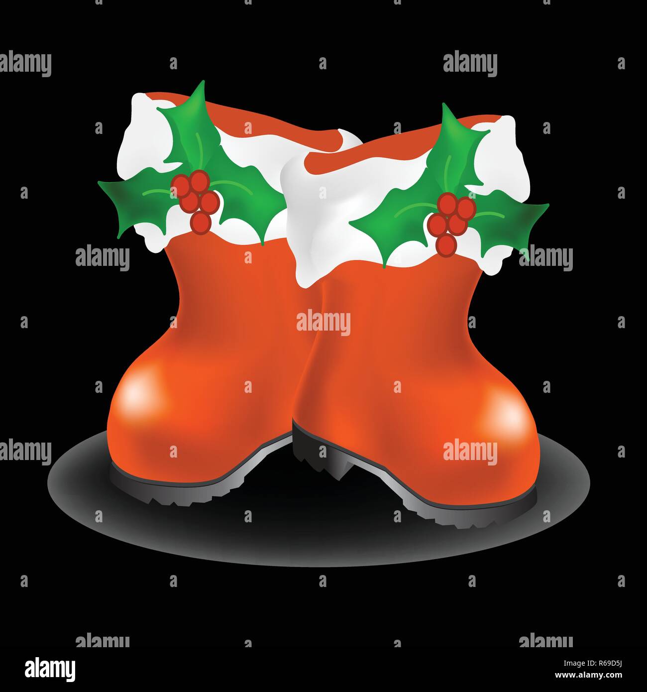 Santa Boots Icon Symbol Design. Vector Red santa shoes illustration ...