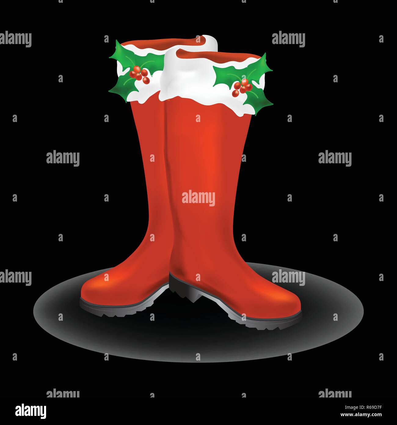 Santa Boots Icon Symbol Design. Vector Red santa shoes illustration ...