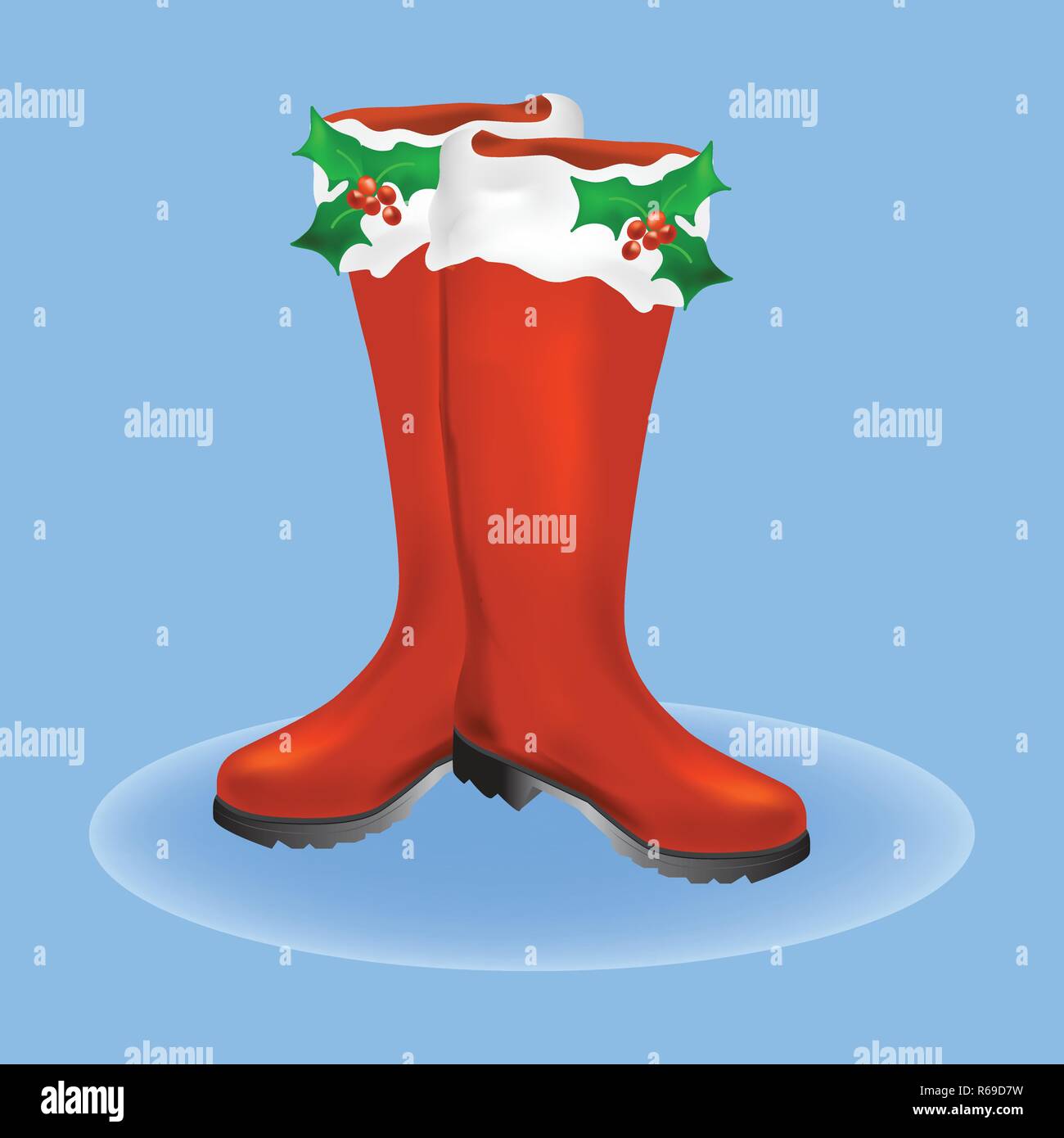 Santa Boots Icon Symbol Design. Vector Red santa shoes illustration ...
