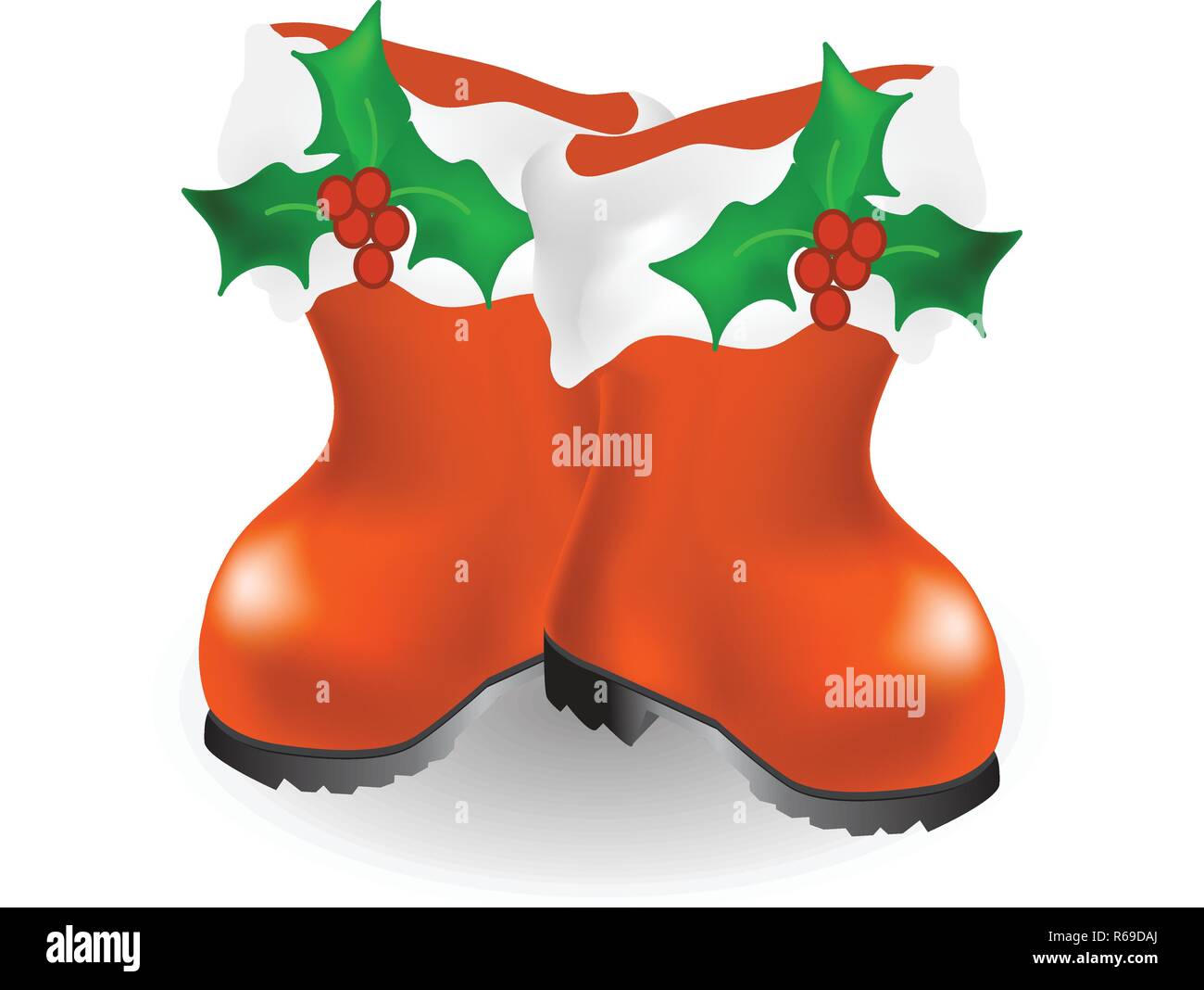 Santa Boots Icon Symbol Design. Vector Red santa shoes illustration ...