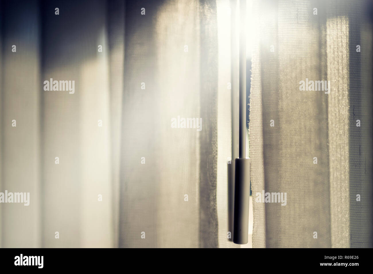 Sunlight Falling Through A Gap Between The Curtains In The Room Stock ...