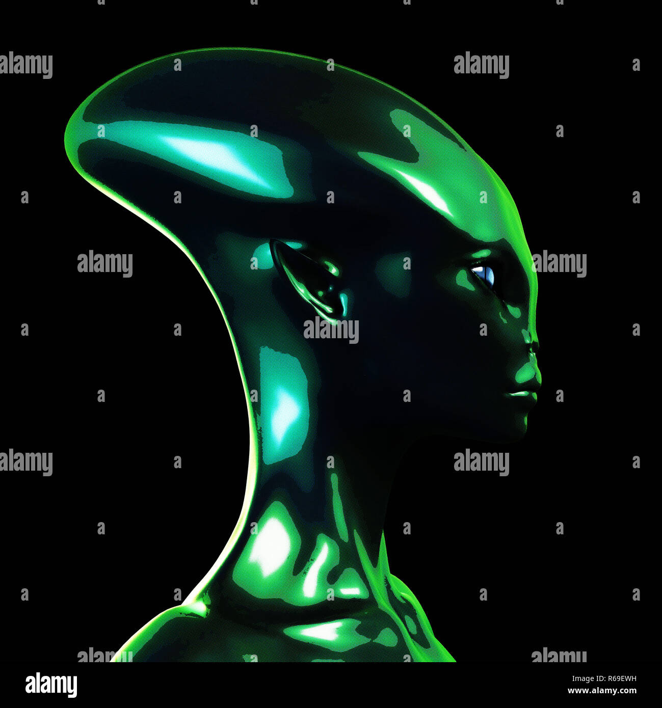 Digital 3D Illustration Of An Alien Stock Photo - Alamy