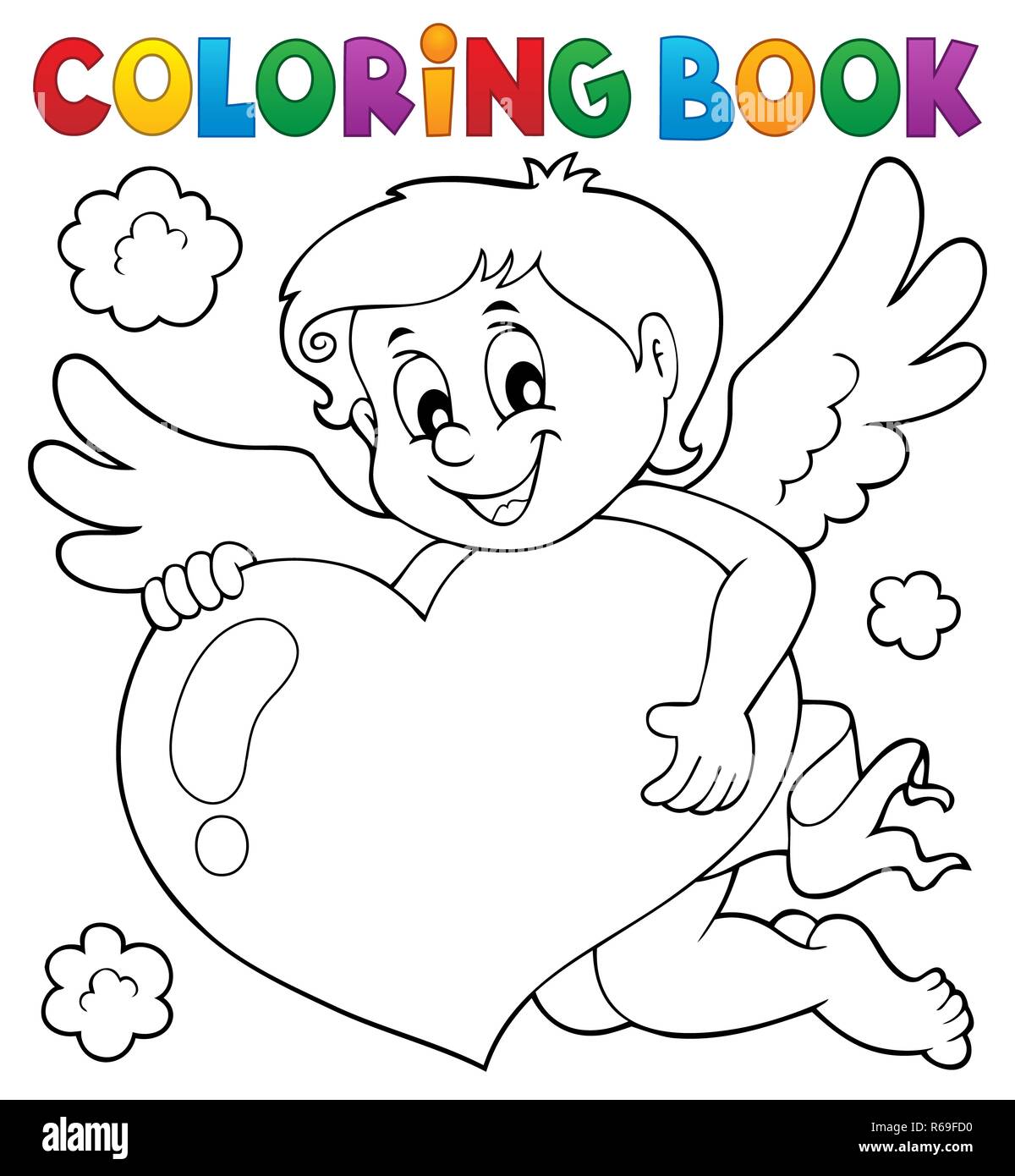 Coloring book Cupid topic 4 Stock Photo - Alamy