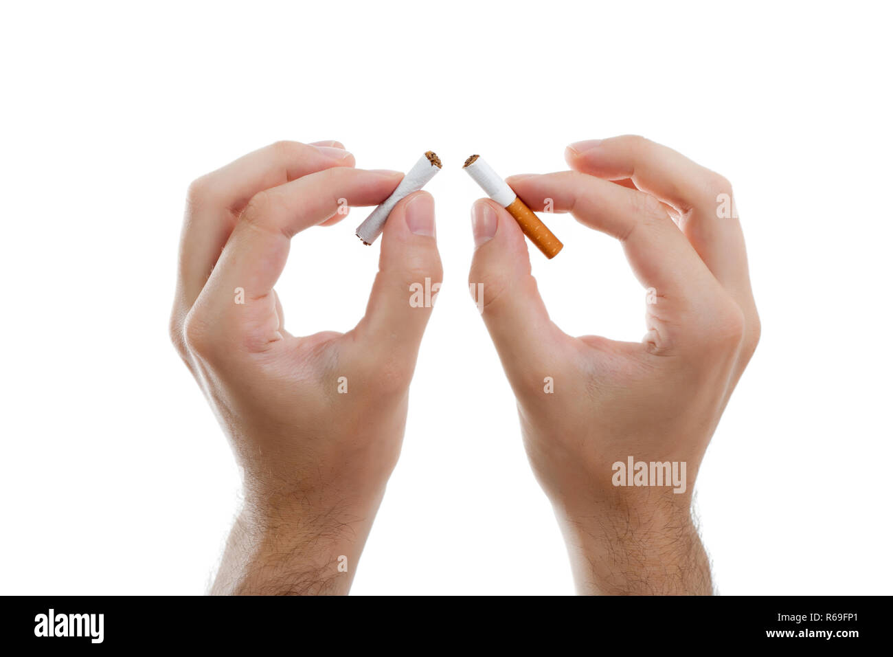 Unhealthy lifestyle man smoking Cut Out Stock Images & Pictures - Alamy