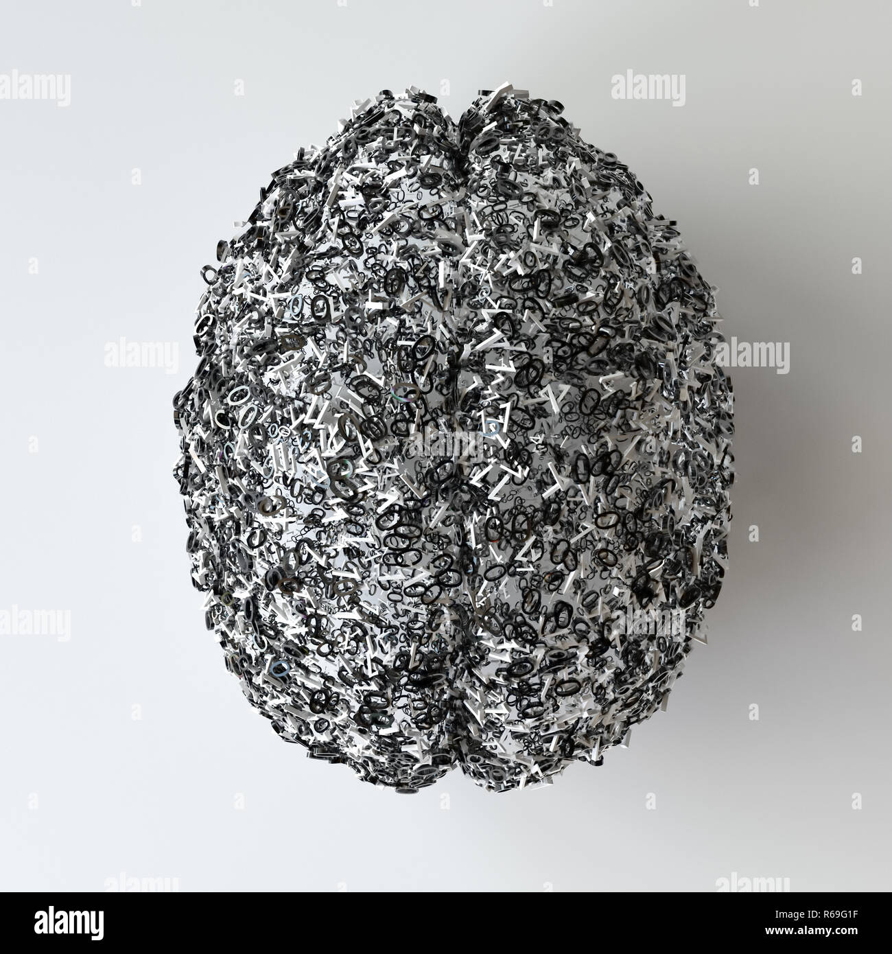 Binary Code Brain - Brain of zeroes and ones - 3D Rendering Stock Photo ...